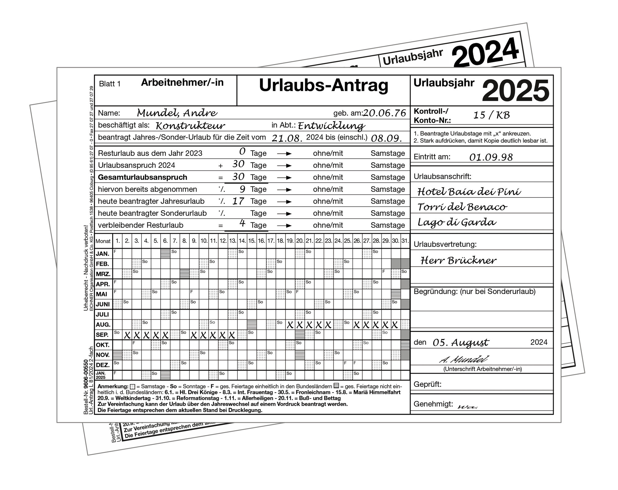 Urlaubs-Antrag für 2026 - EOC Shop